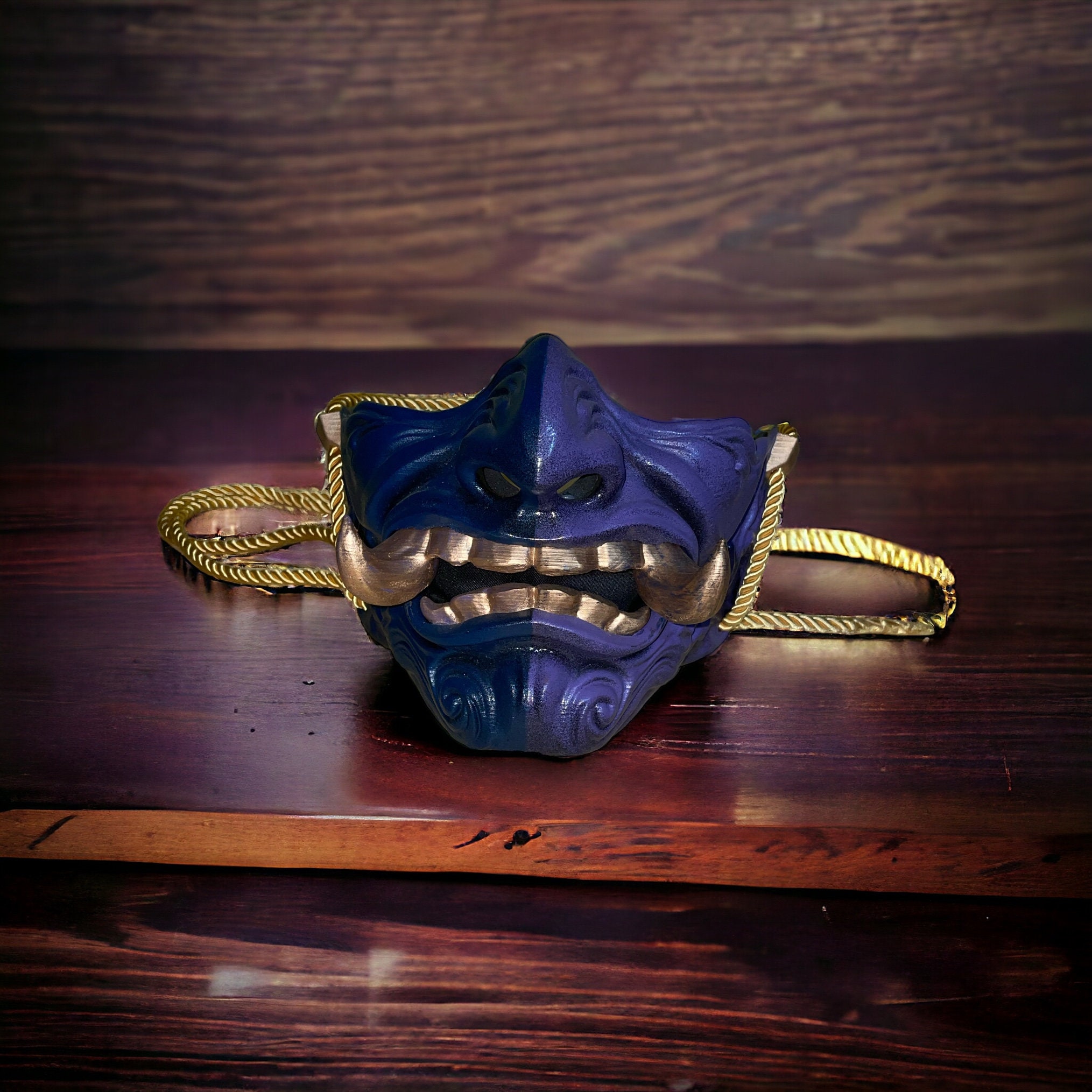 Japanese Mask, Oni Half Mask, Japanese Wearable Samurai Style ,cosplay ...