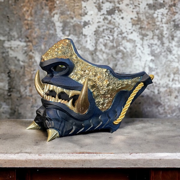 Oni Mask Half Face - Etsy