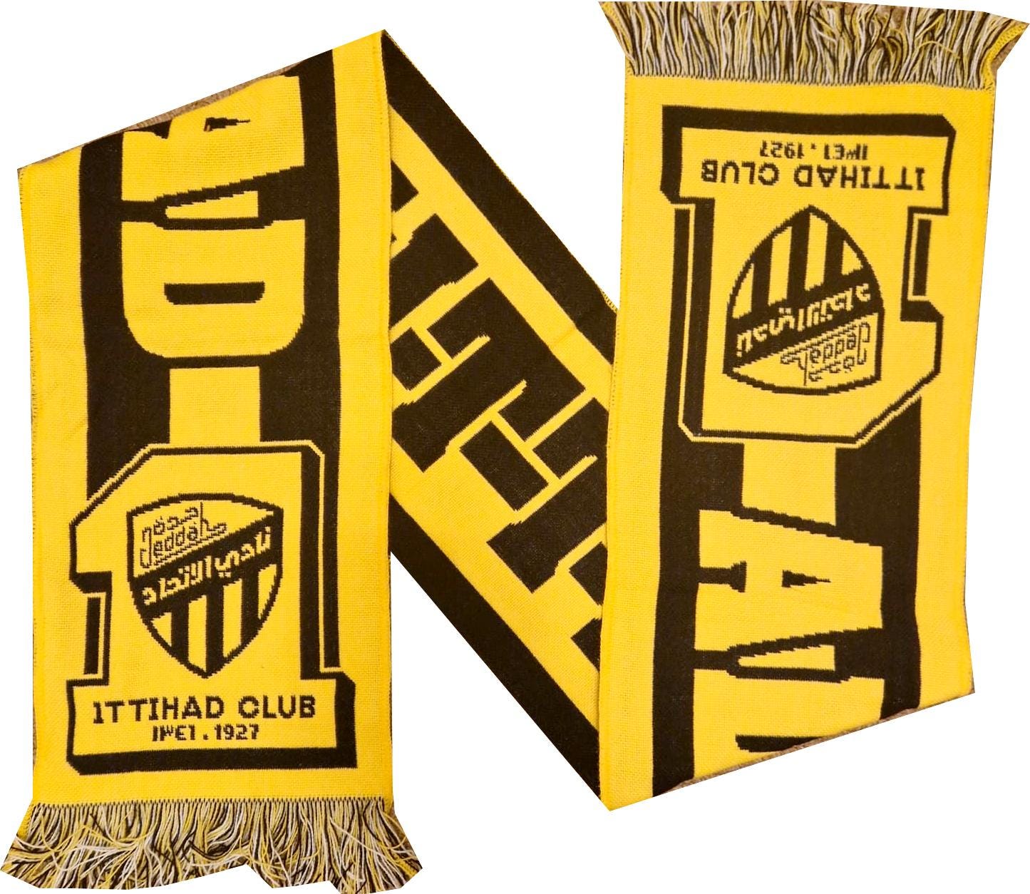 Scarf Al Ittihad Benzema Saudi Arabia Football Club Handmade Supporter ...