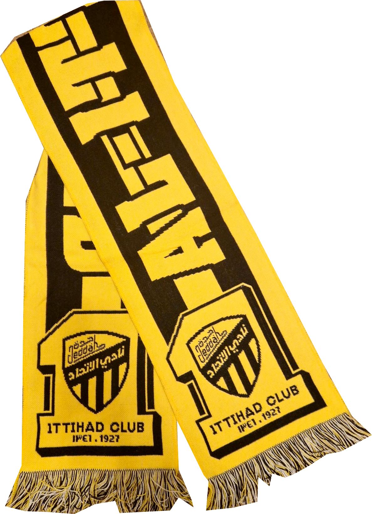 Scarf Al Ittihad Benzema Saudi Arabia Football Club Handmade Supporter ...