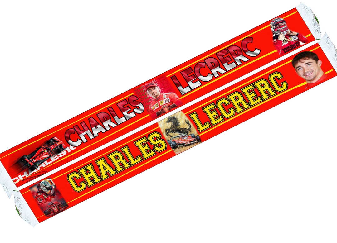 Scarf Charles Lecrerc Racing Formula Fan Supporter 2 Sides Schal ...