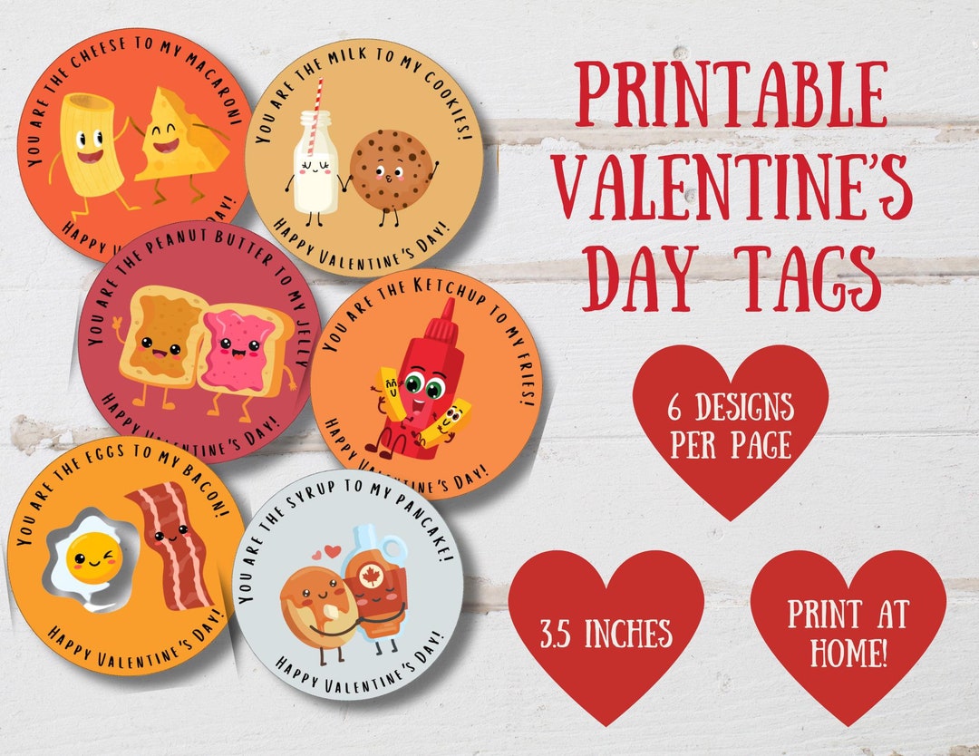 Valentine's Bestie Tag-printable Round Tag for Kids Class-you Are the ...