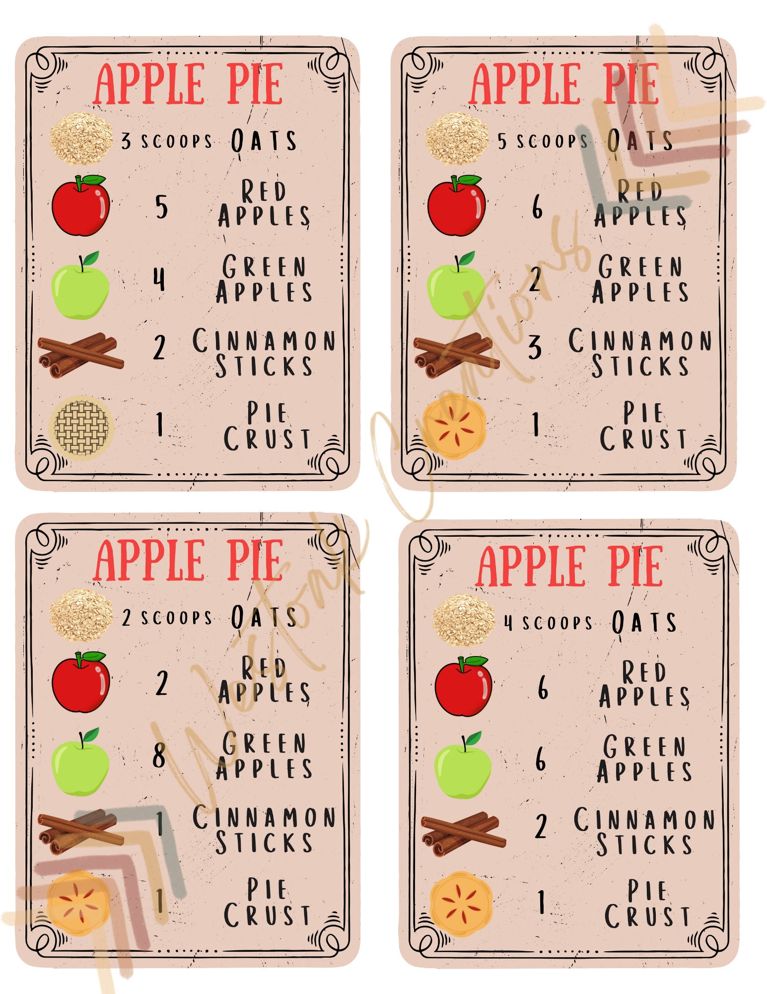 Printable Apple Pie Activity-pretend Play Apple Pie-printable Apple Pie ...
