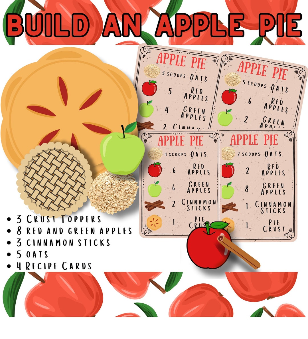 Printable Apple Pie Activity-pretend Play Apple Pie-printable Apple Pie ...