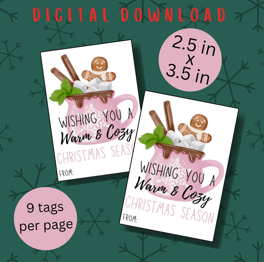 Holiday Hot Cocoa Gift Tag-printable Gift Tag-teacher Gift Tag-class ...