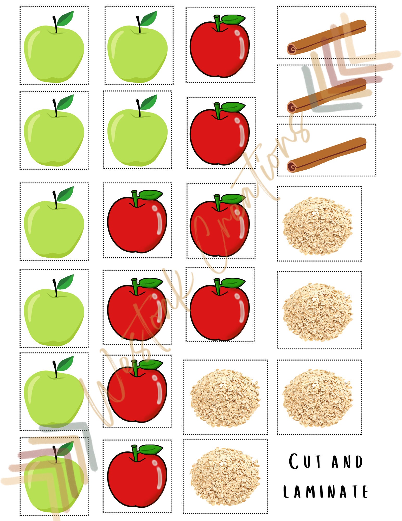 Printable Apple Pie Activity-pretend Play Apple Pie-printable Apple Pie ...