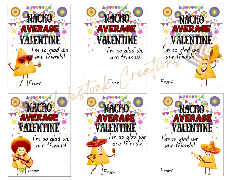 Chip Valentine's Day Card-nacho Average Valentine Card-printable Nacho ...