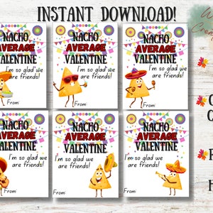 Chip Valentine's Day Card-nacho Average Valentine Card-printable Nacho ...