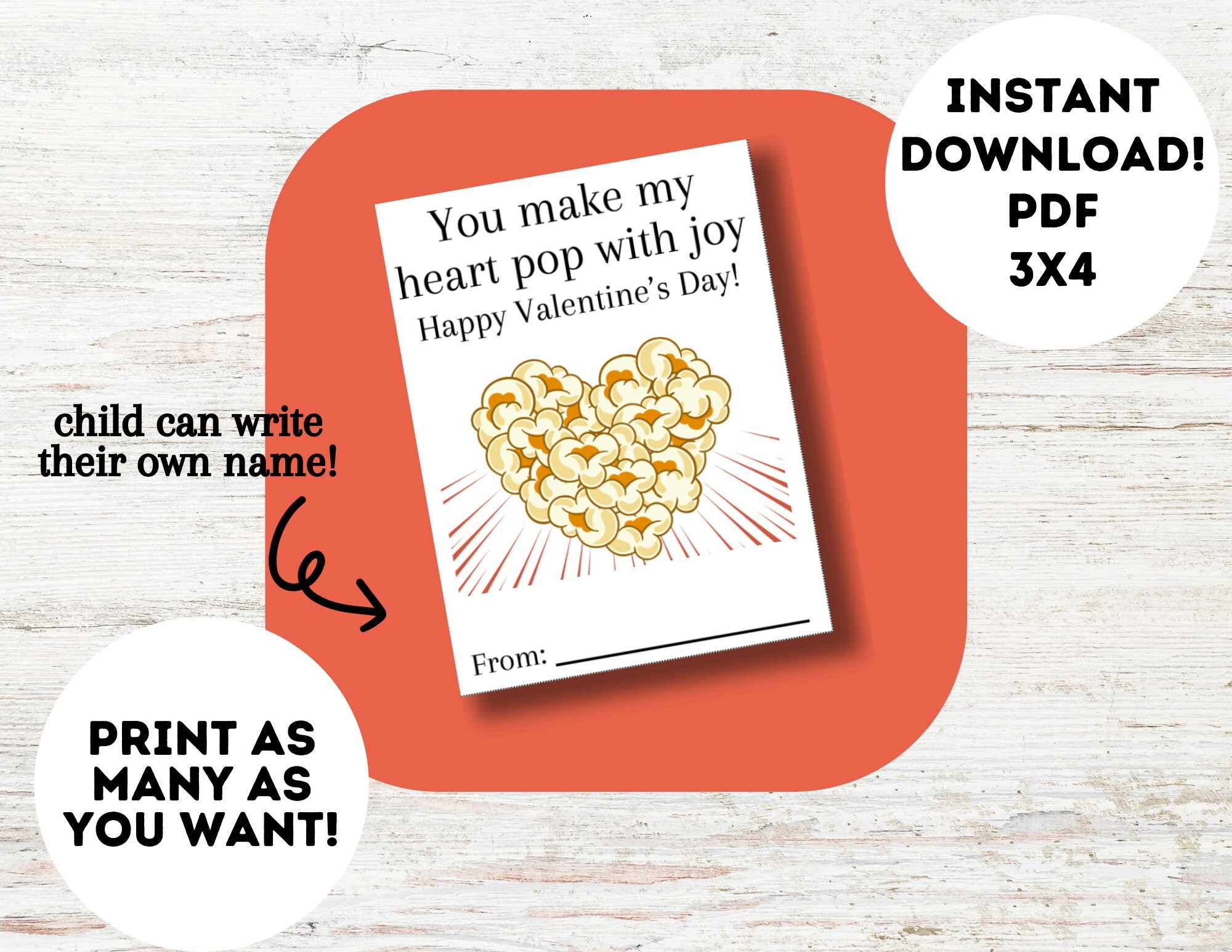 Printable School Valentine's Day Card, Class Valentine's Day Card ...