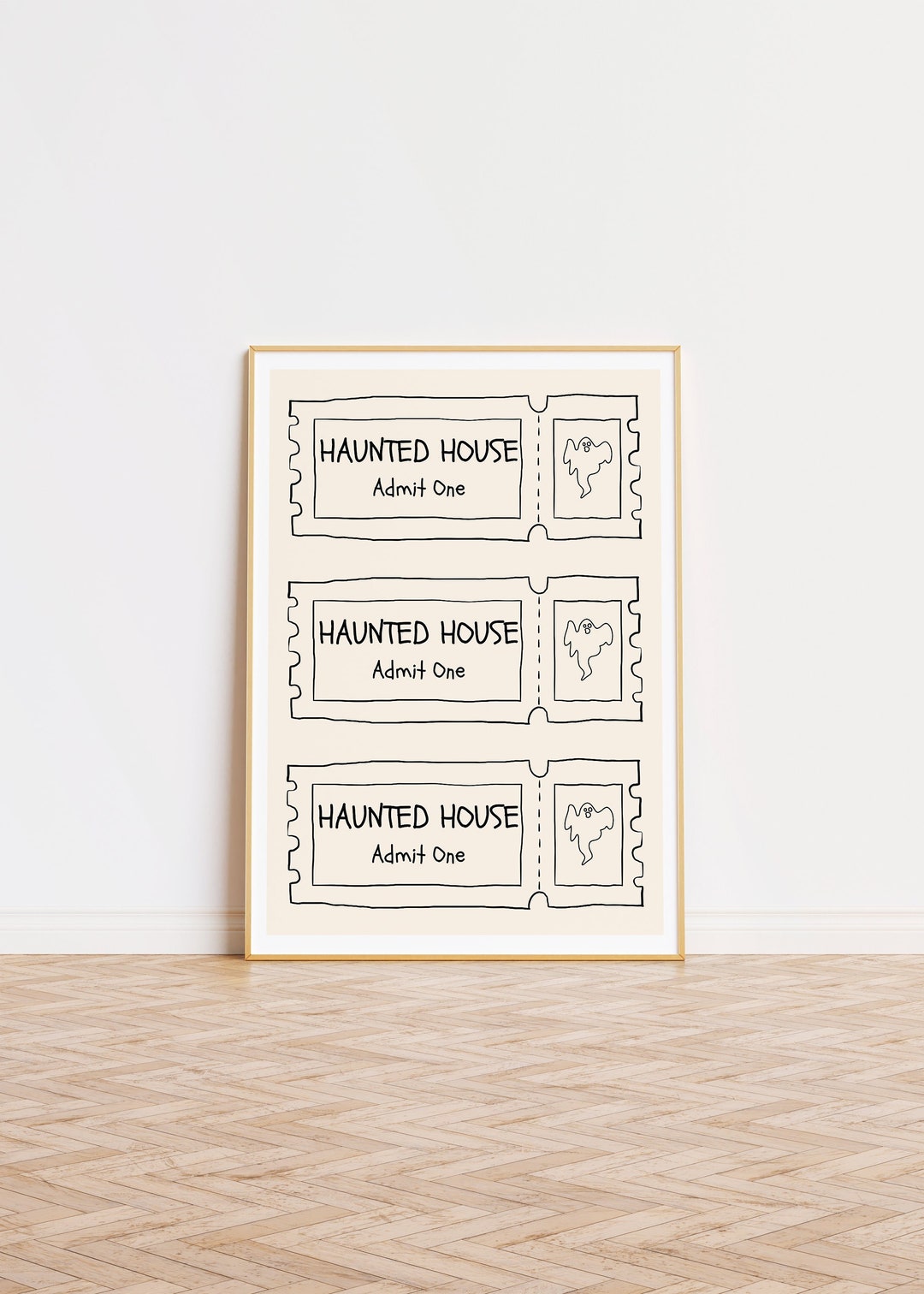Haunted House Ticket Print, Printable Wall Art, Trendy Halloween Decor ...