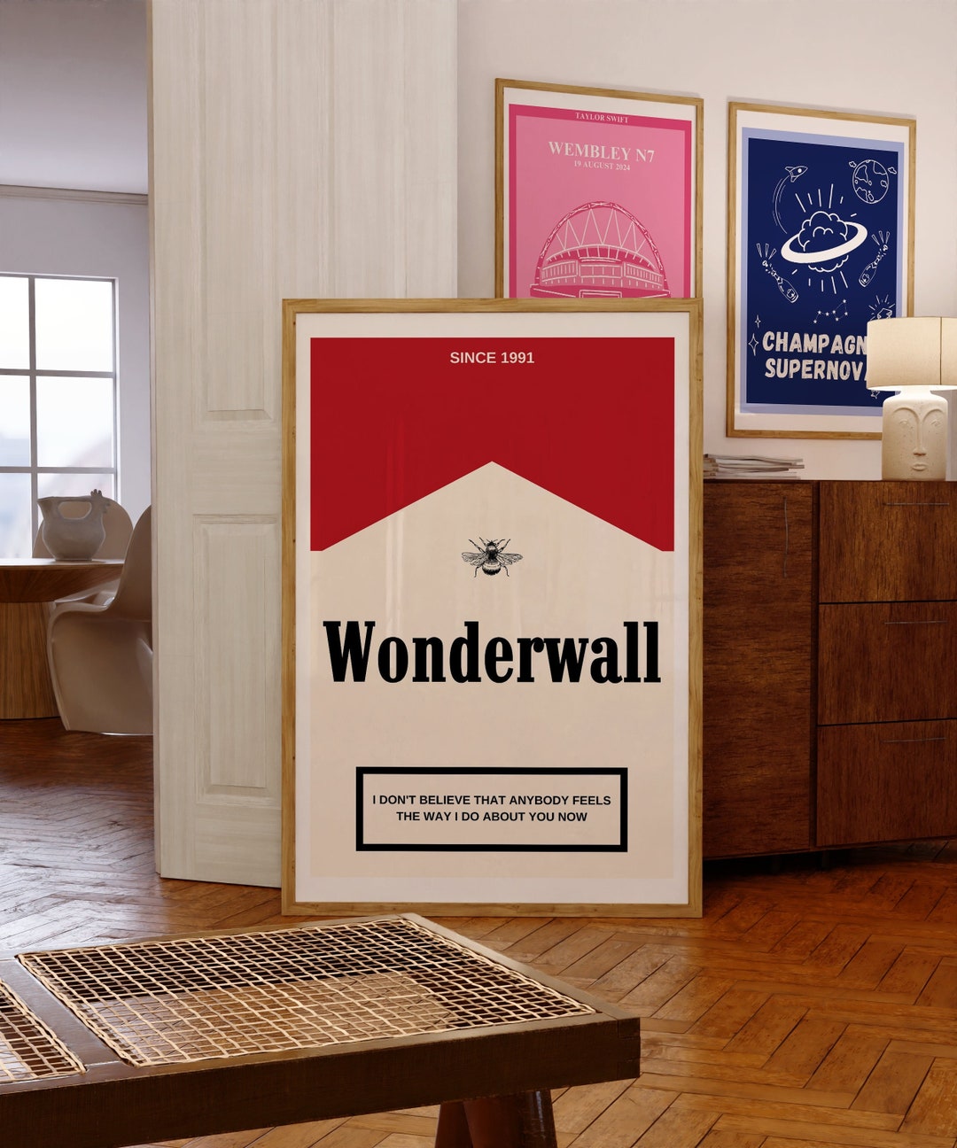 Oasis Poster, Britpop Poster Marlboro Vintage Print, Liam Noel ...