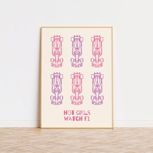 Hot Girls Watch F1 Print, Cute F1 Wall Art, Aesthetic Dorm Decor ...