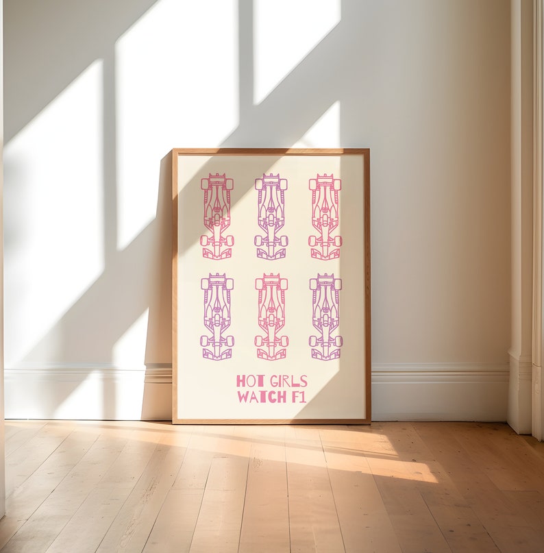 Hot Girls Watch F1 Print, Cute F1 Wall Art, Aesthetic Dorm Decor ...