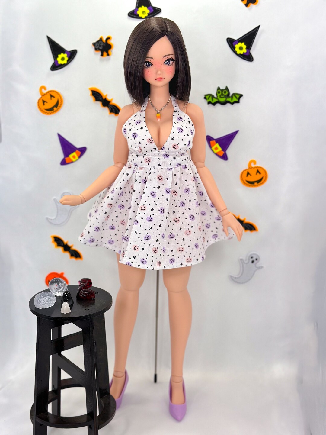 Smart Doll Pear Dress With Purple and Light Pink Jack-o’-lantern Design ...