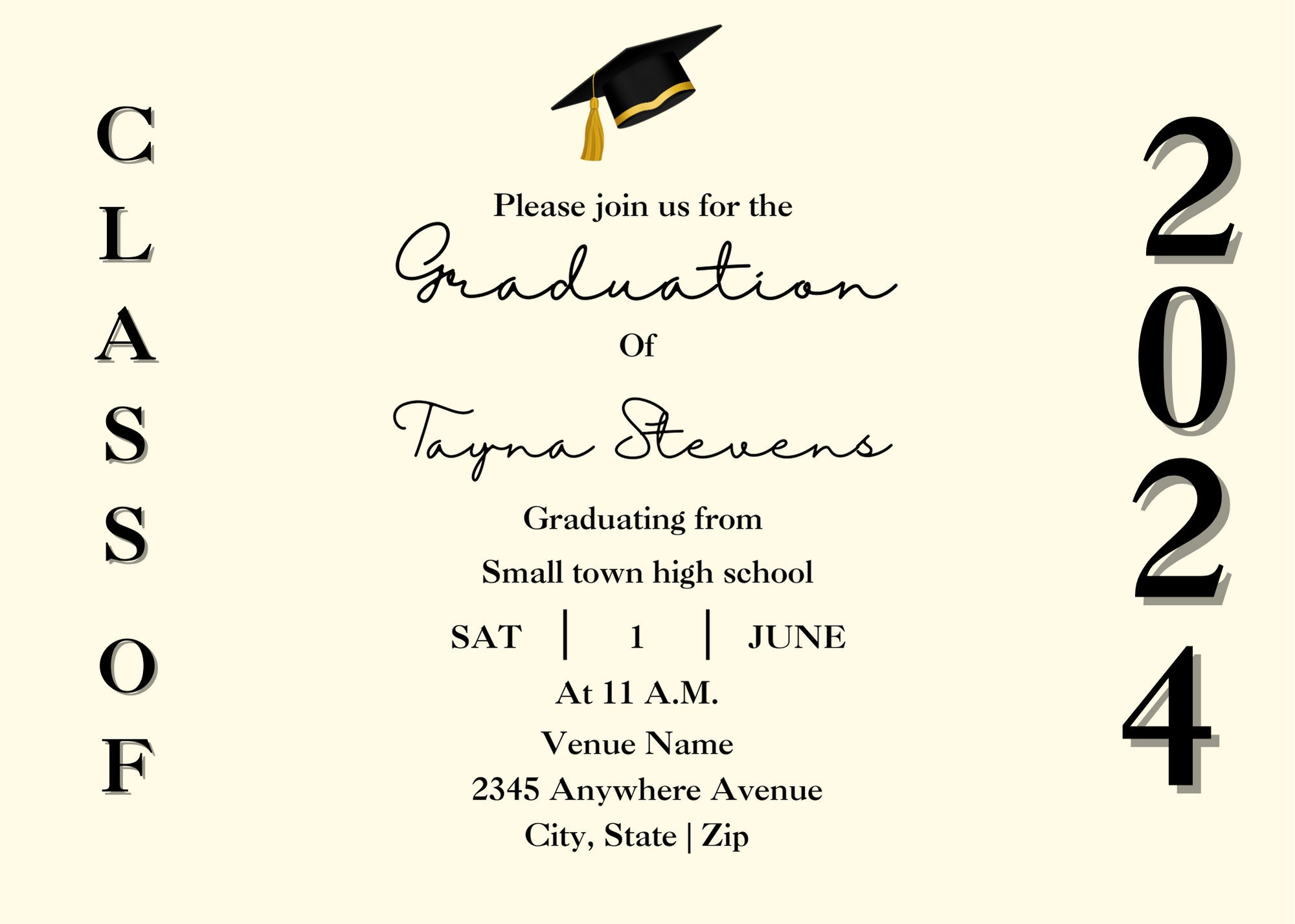2024 Graduation Template - Etsy