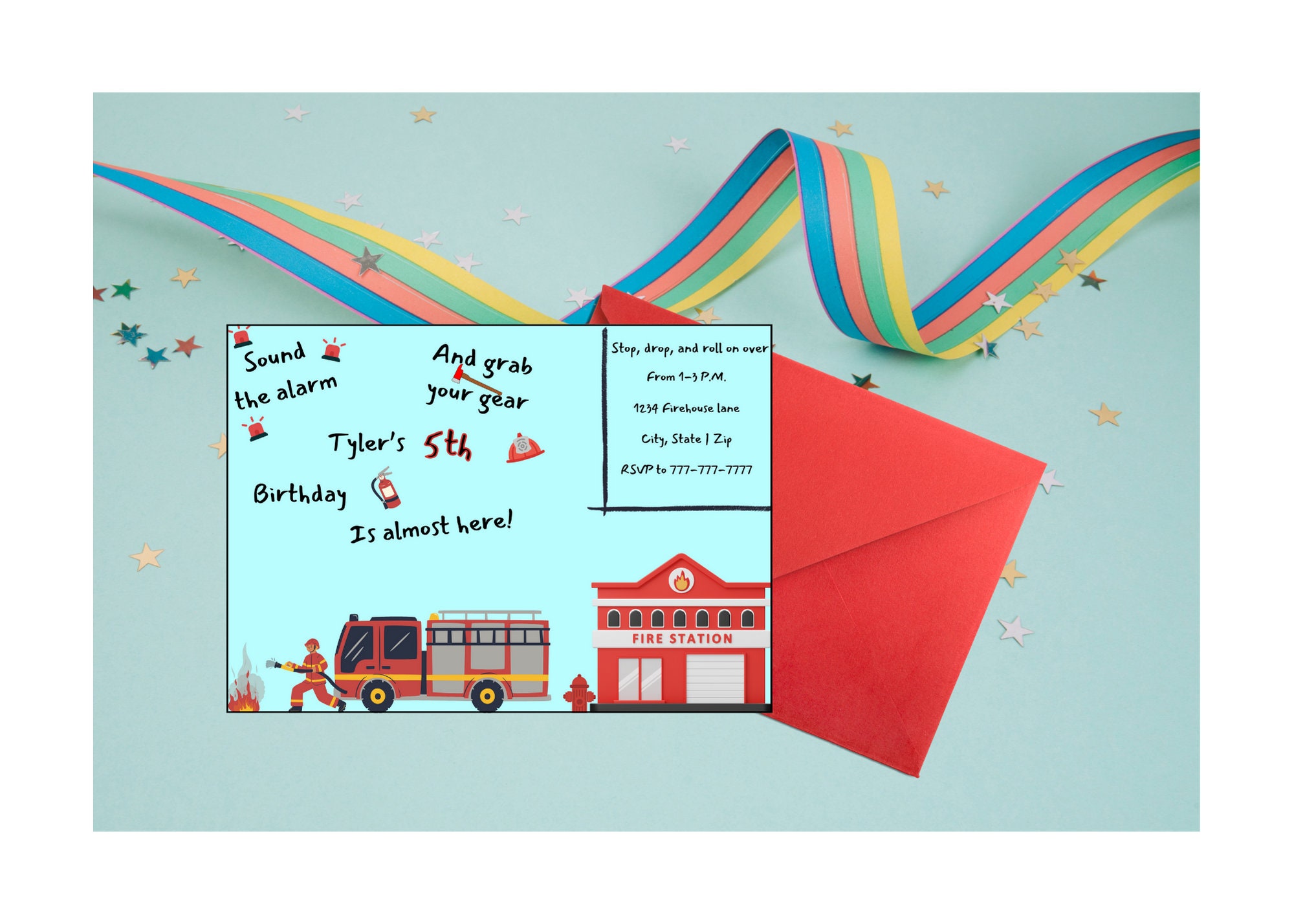Sound the Alarm Birthday Invitation Template - Etsy