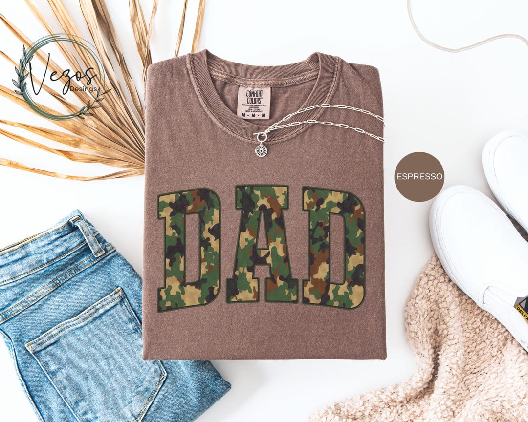 Comfort Colors® Camouflage Dad Shirt, Fathers Day Gift, Dad Shirt ...