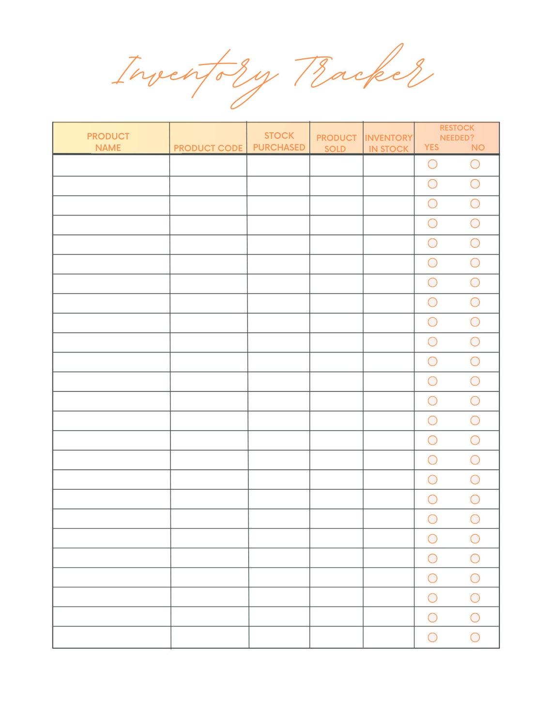 Inventory Tracker - Etsy