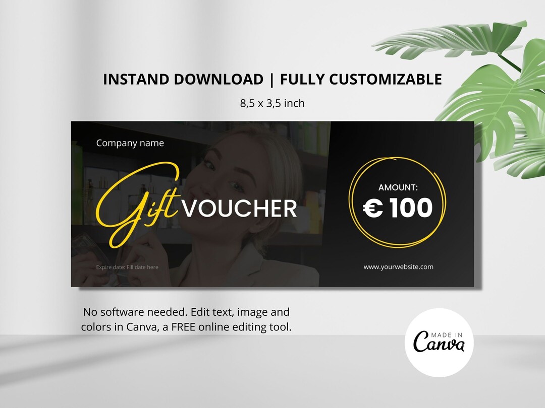 Printable Voucher Template Customizable Gift Certificate Design Instant ...