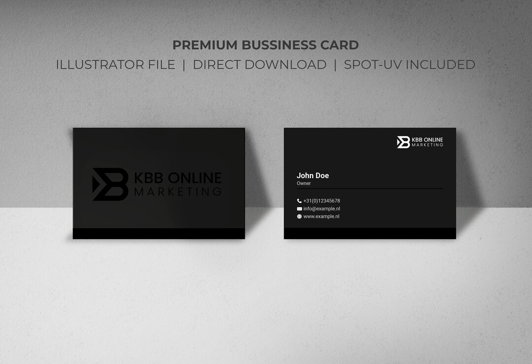 Premium Business Card Template Illustrator File and SPOT-UV - Etsy