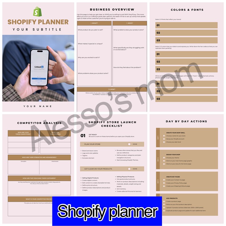 Shopify Printable Planner - Etsy