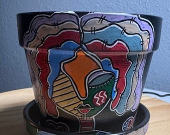 Hand-painted Pot, Painted Terra-cotta Pot, Terra-cotta Pot, Red Clay ...
