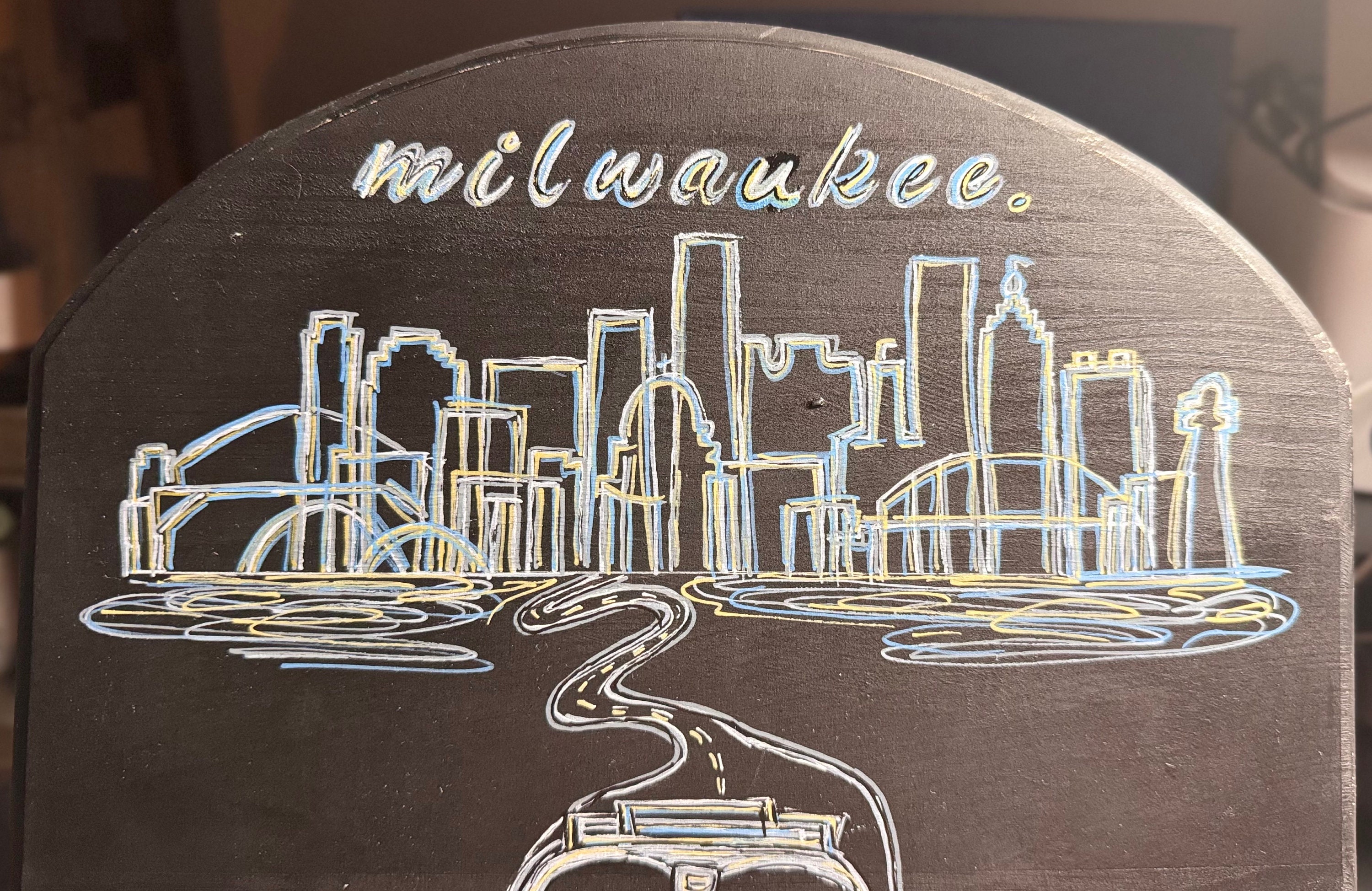 Milwaukee Skyline Sign, Skyline Wall Art, Handmade, Wisconsin ...