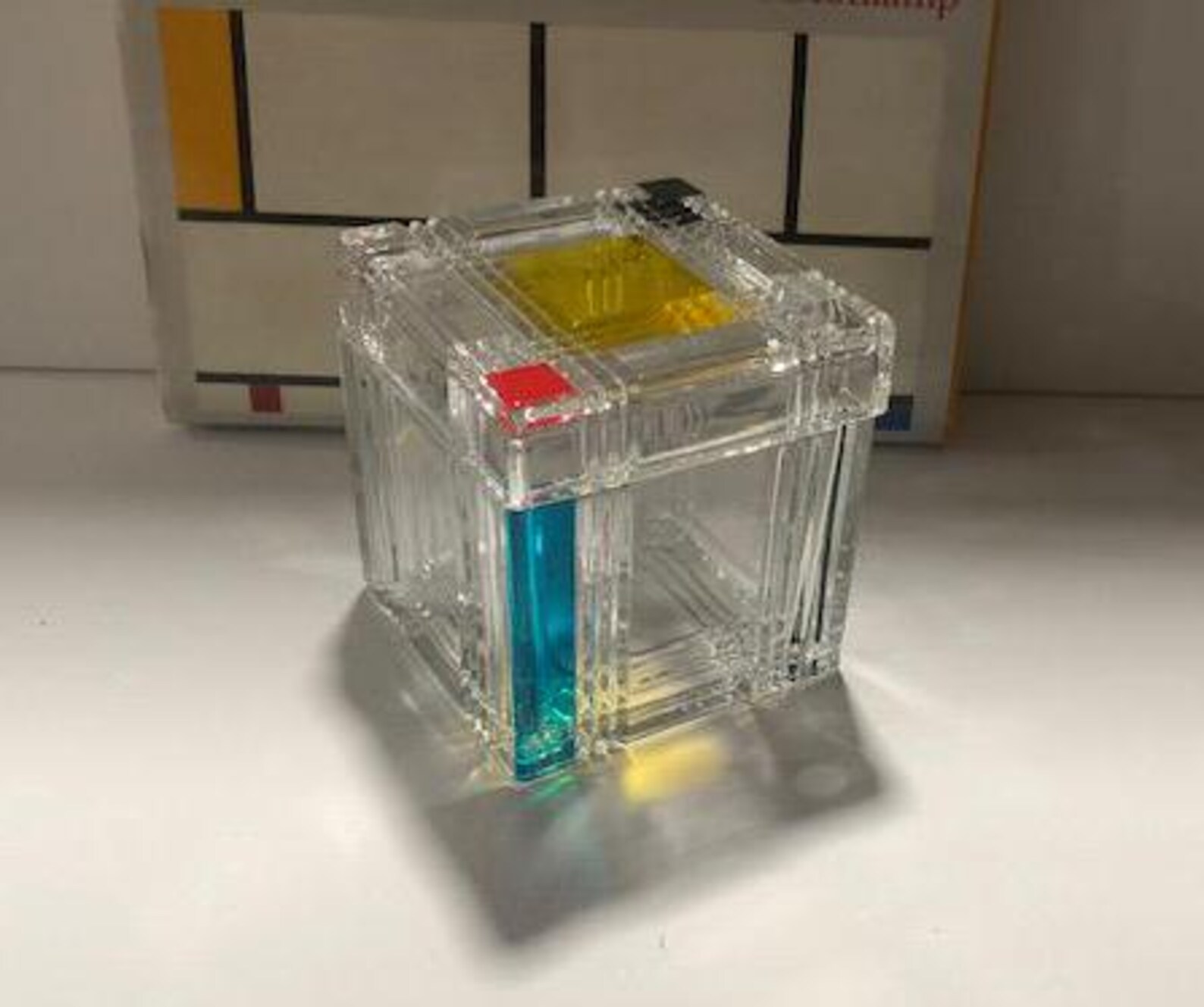 Hand-painted Crystal Box Inspired by the Artist Mondrian's Famous ...