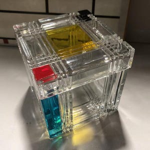 Hand-painted Crystal Box Inspired by the Artist Mondrian's Famous ...