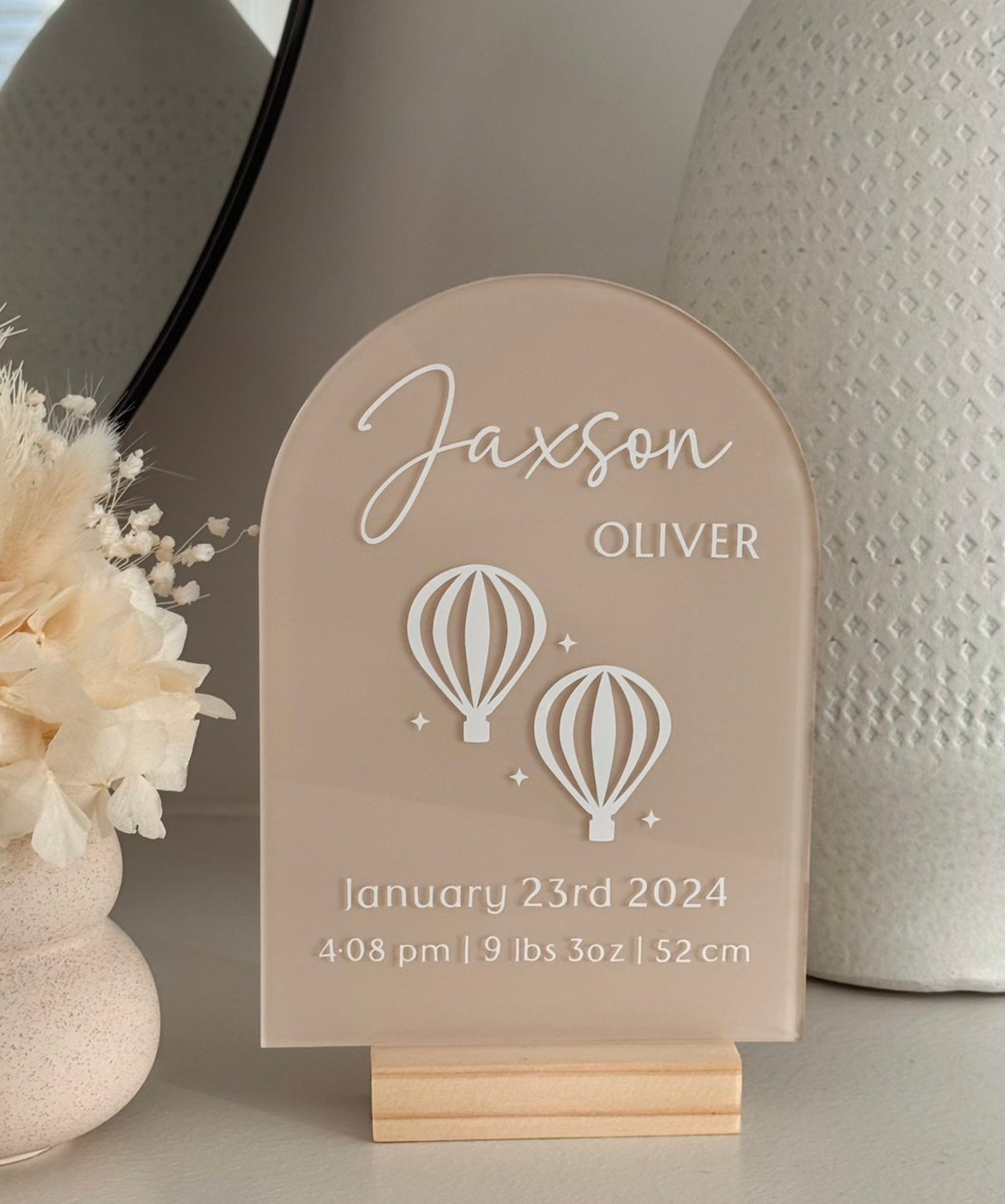 Custom Baby Name Decoration Birth Announcement Plaque Newborn Stats ...