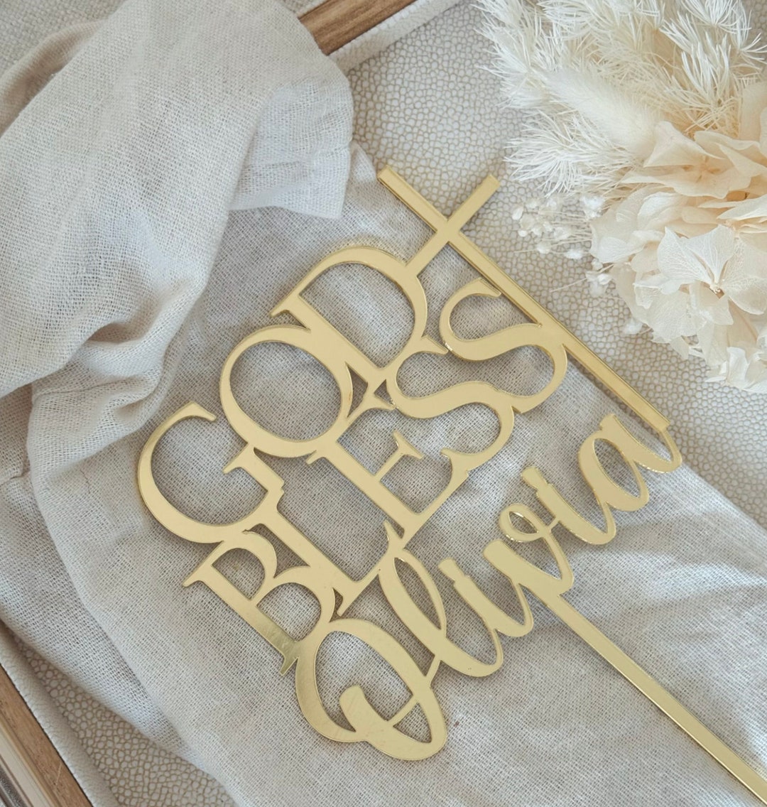Custom Gold Cake Topper Birthday, Baptism, Communion, Party - Etsy