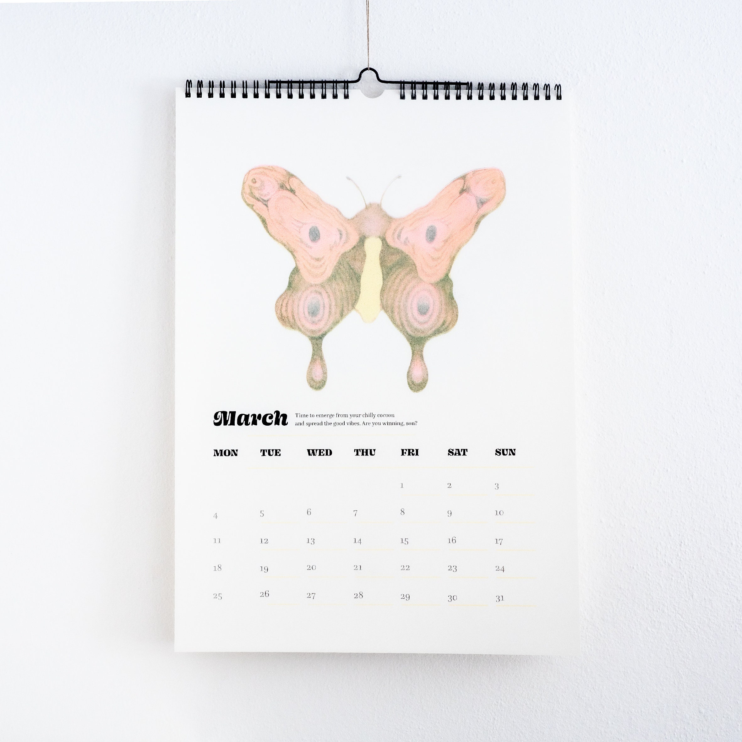 2024 Riso Wall Calendar 12 Moths of the Year, Colour Risograph Print ...