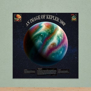 Kepler 186F Planet Poster: Sci-fi NASA Infographic Art (digital ...