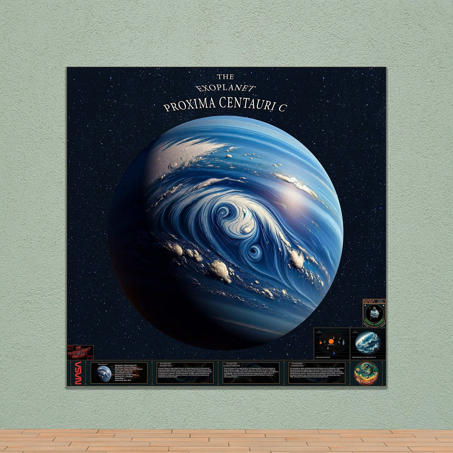Proxima Centauri C Exoplanet Infographic Poster. Sci-fi Wall Art Print ...