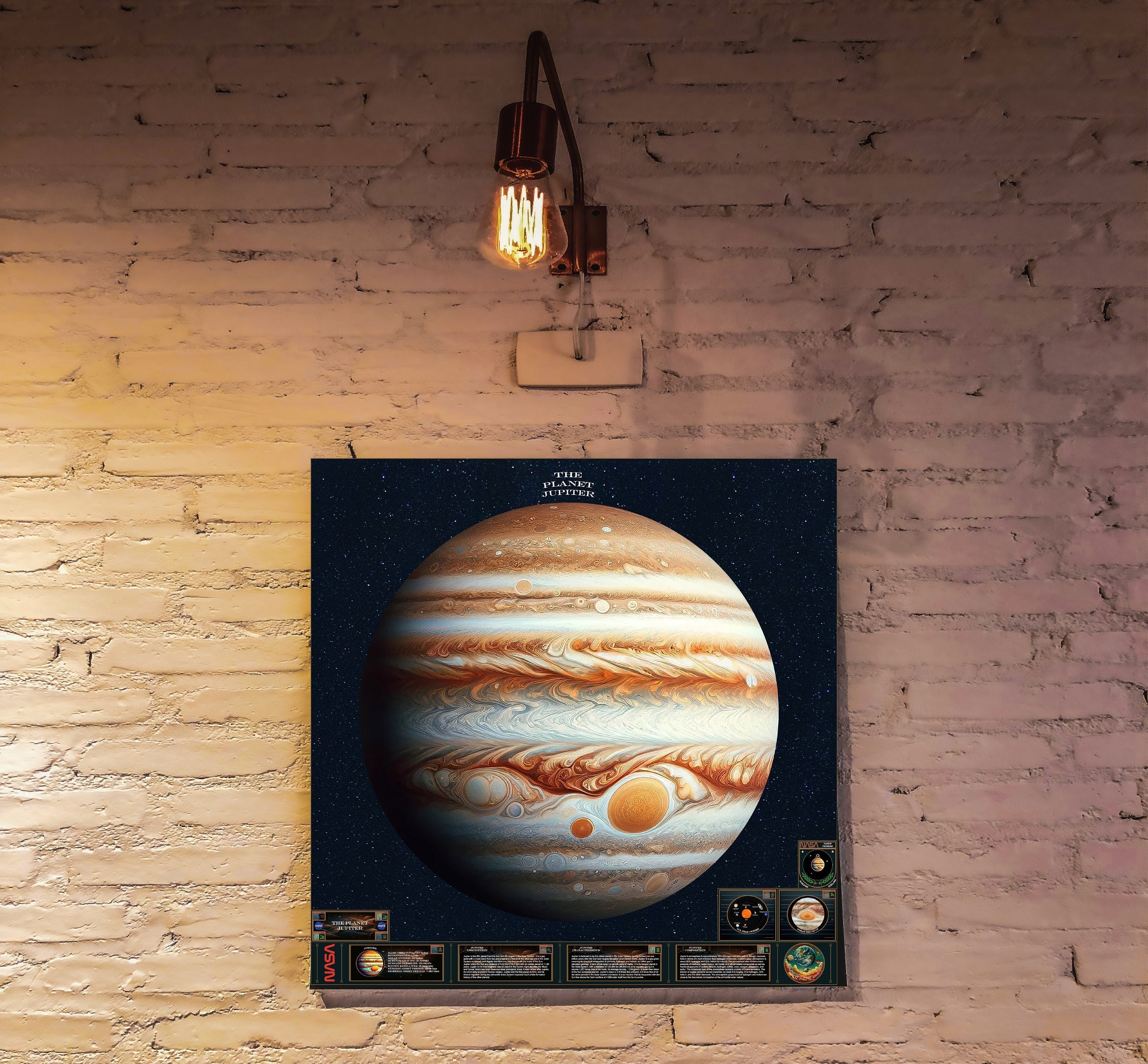 Planet Jupiter Infographic Poster. Sci-fi Wall Art Print, High-quality ...