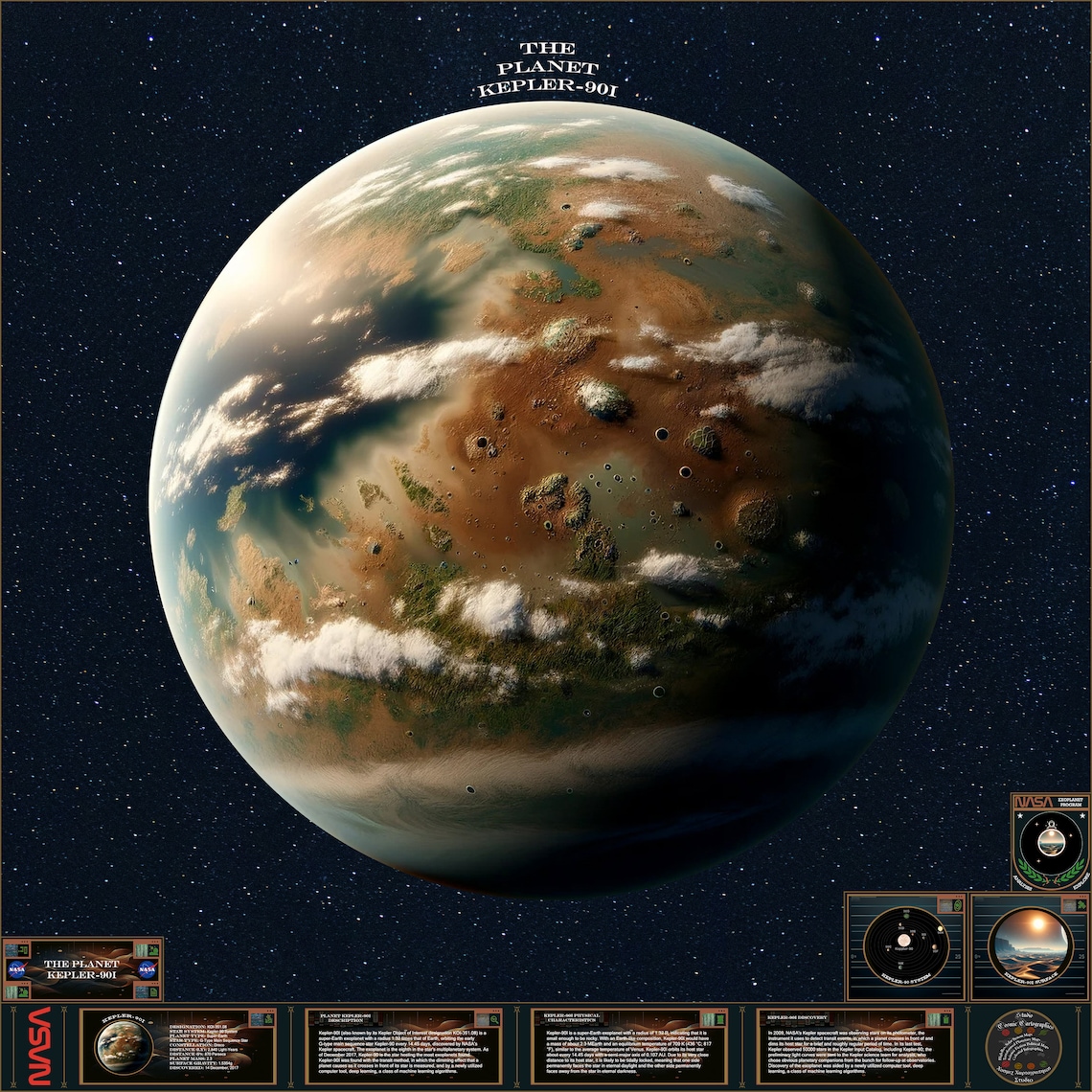 Kepler-90i Exoplanet Infographic Poster. Sci-fi Wall Art Print, High ...