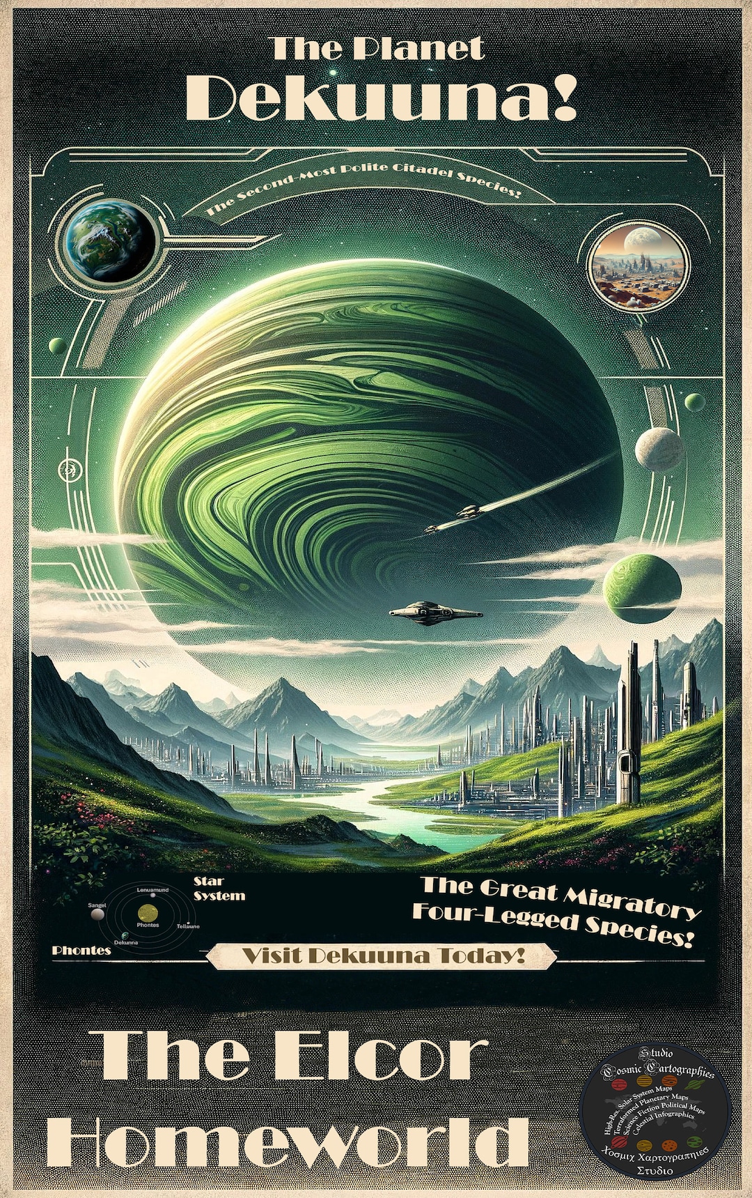 Dekuuna Mass Effect Elcor Travel Poster. Bioware Video Game Poster ...
