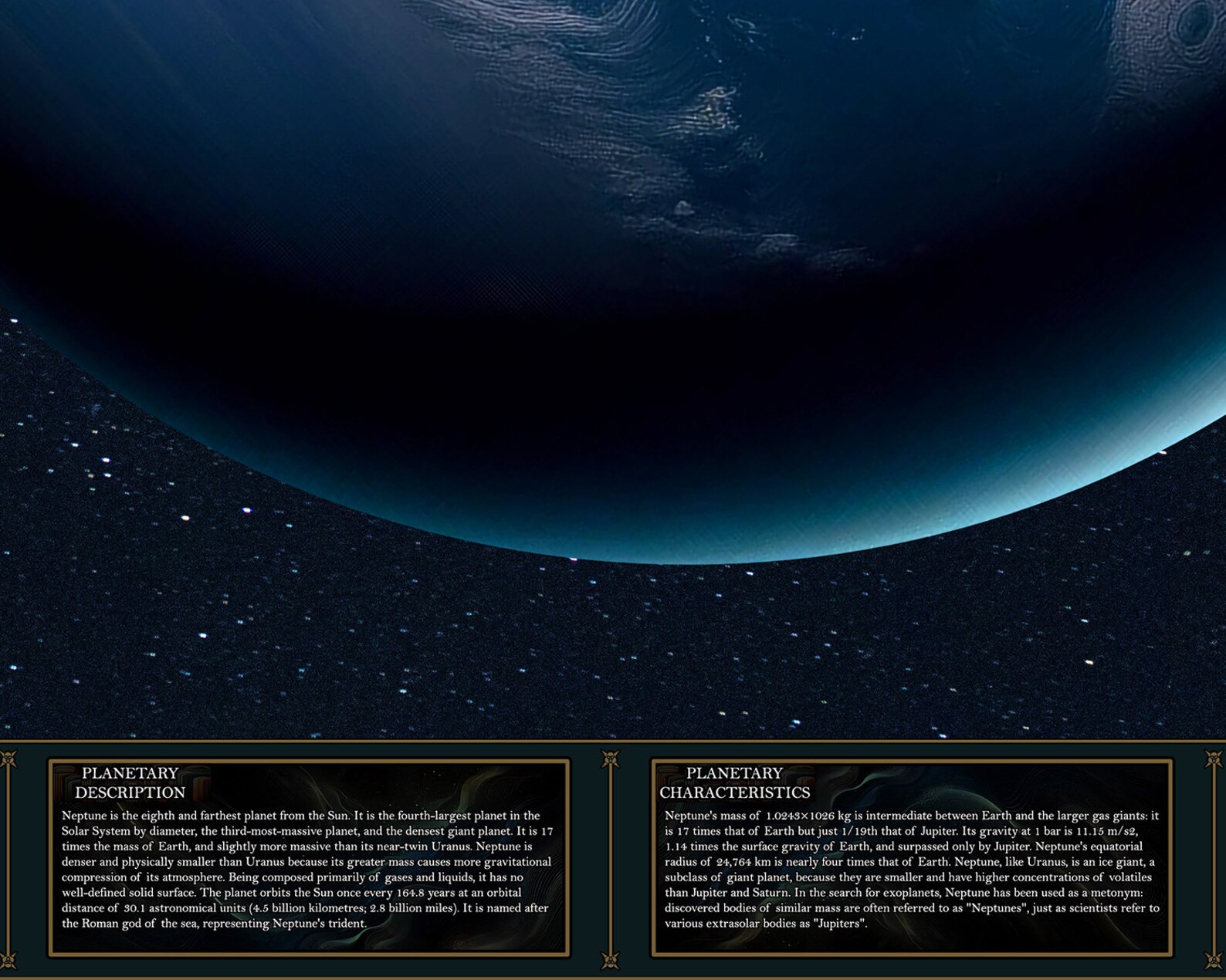 Planet Neptune Infographic Poster. Sci-fi Wall Art Print, High-quality ...