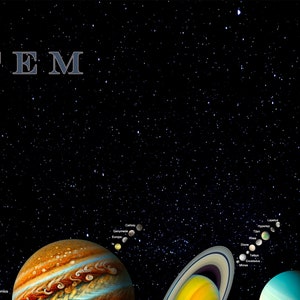 Sol System Diagram Infographic Wall Art Print, High-quality NASA ...