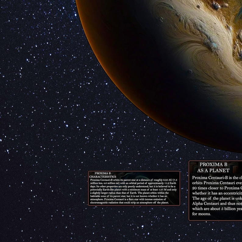 Proxima Centauri B Topographical Planet Art Print (digital Download) - Etsy