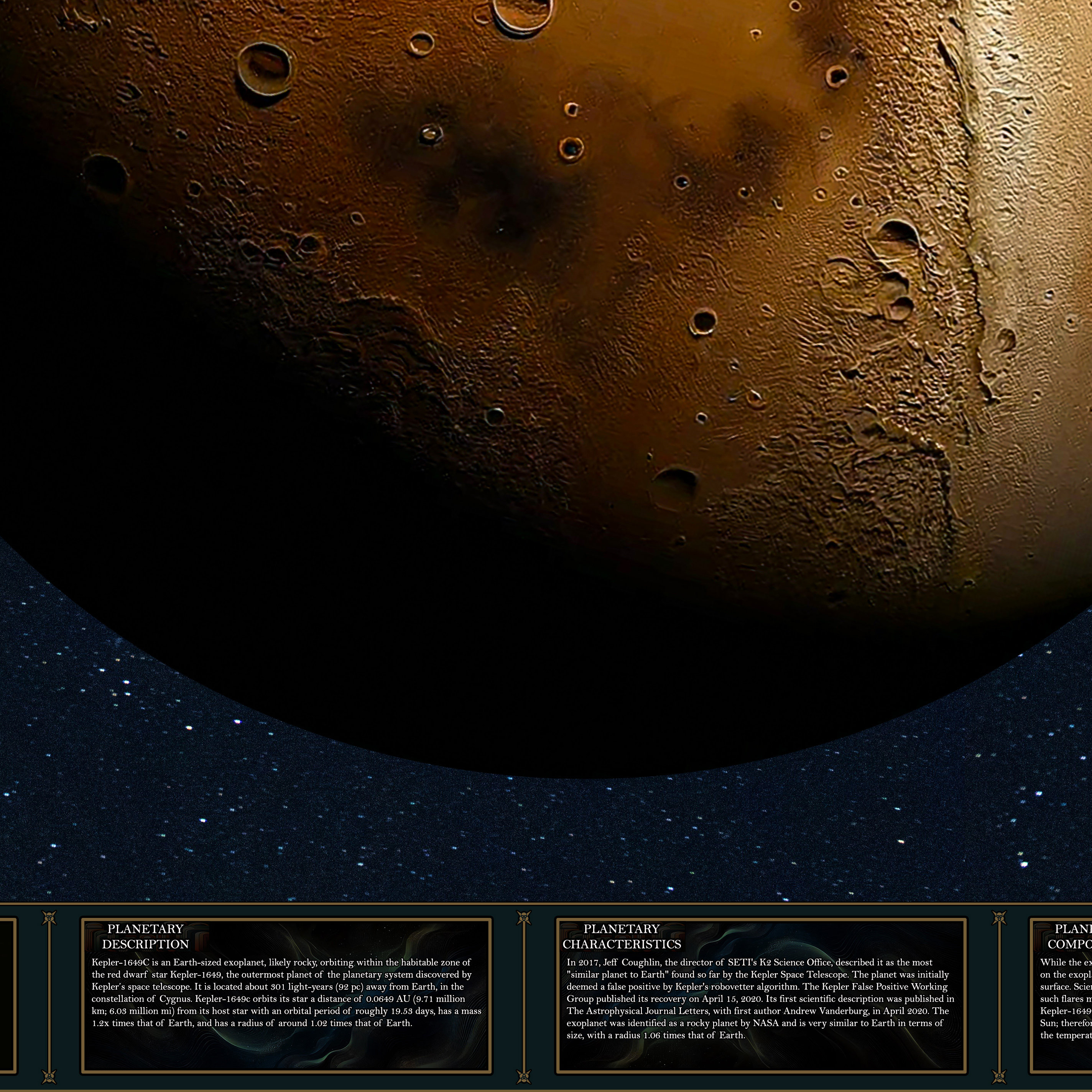 Kepler-1649c Exoplanet Infographic Poster. Sci-fi Wall Art Print, High ...