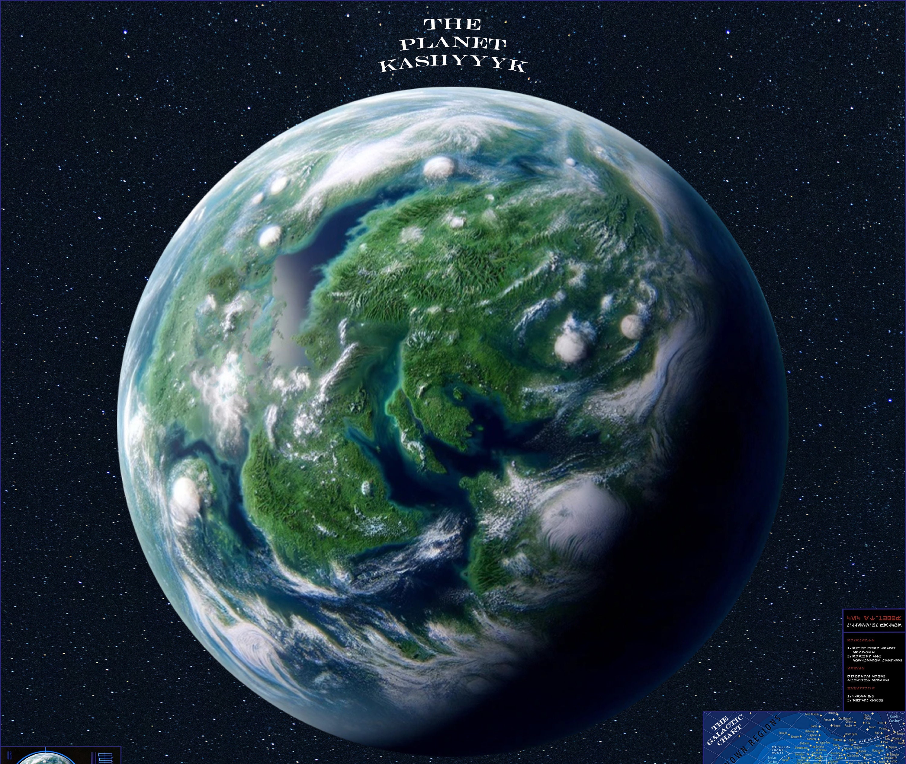 Infographic Lore Map of Kashyyyk. High-quality Sci-fi Infographic Sci ...