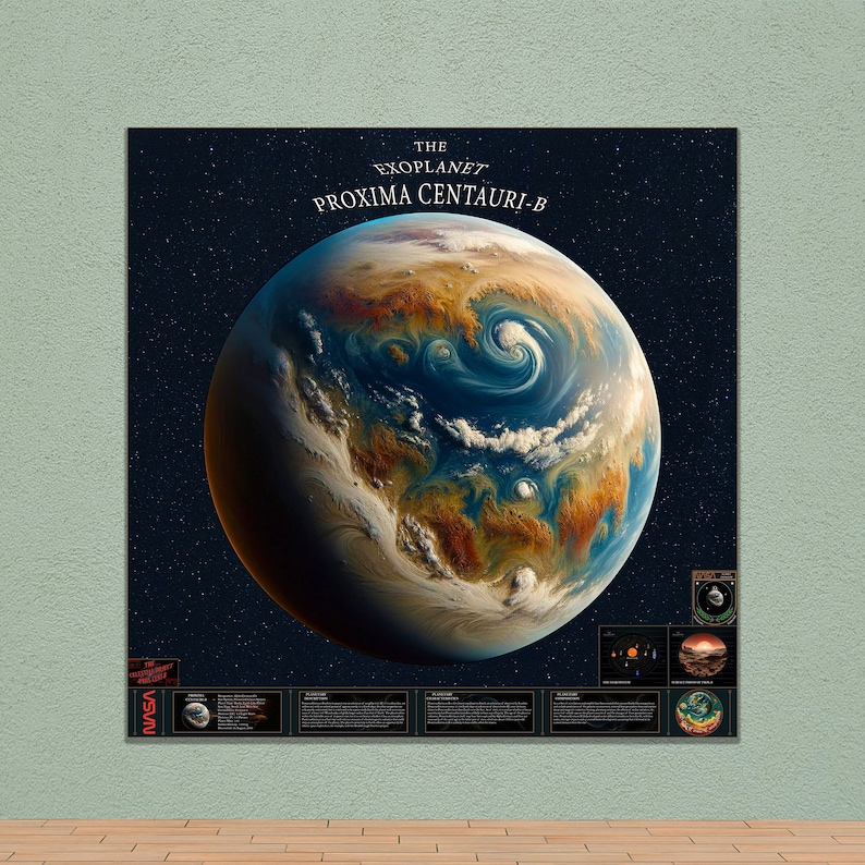 Proxima Centauri B Exoplanet Infographic Poster. Sci-fi Wall Art Print ...