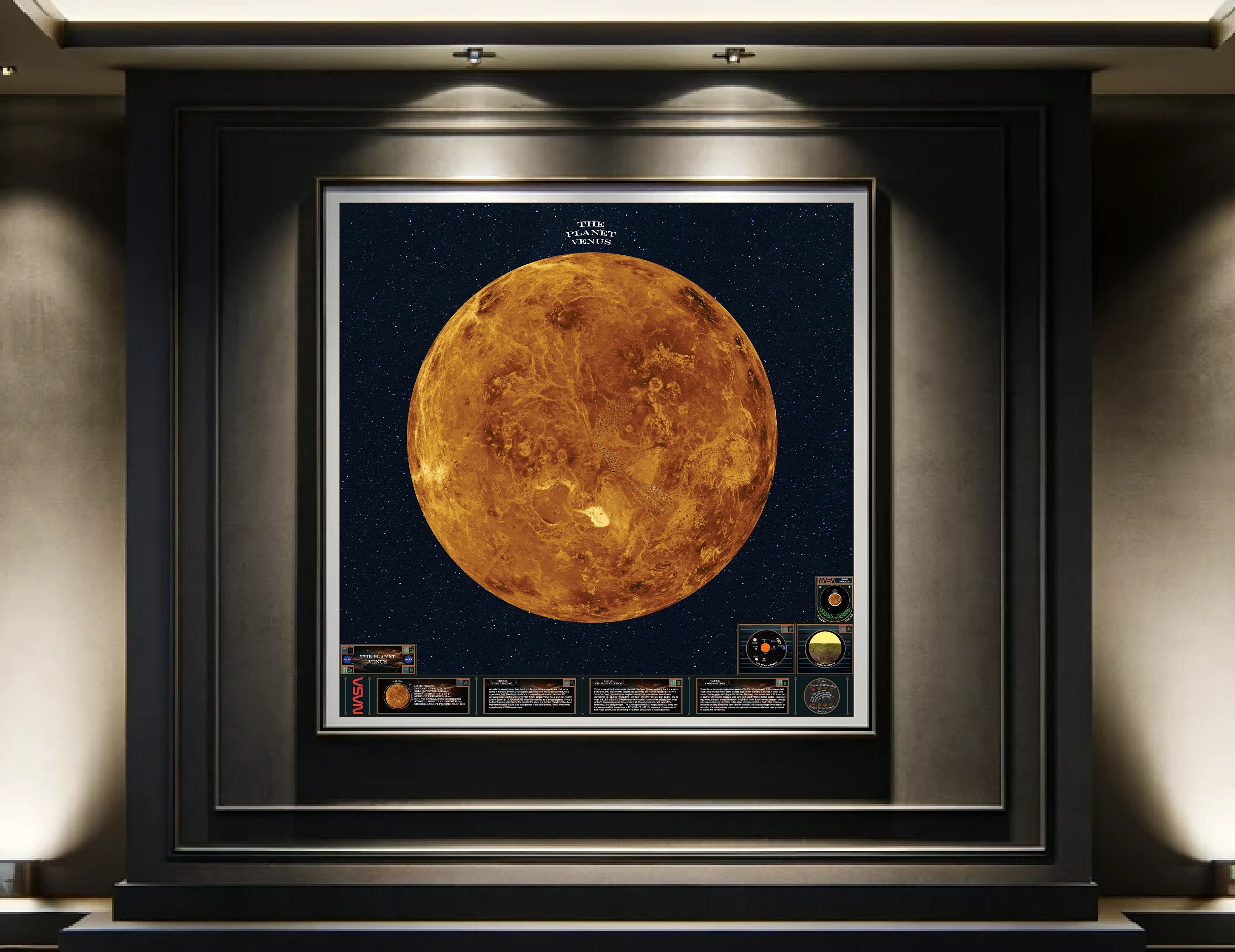 Planet Venus Infographic Poster. Sci-fi Wall Art Print, High-quality ...