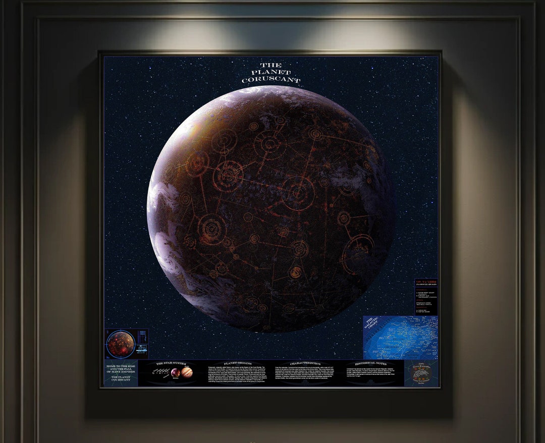 Infographic Lore Map of Coruscant. High-quality Sci-fi Infographic Sci ...