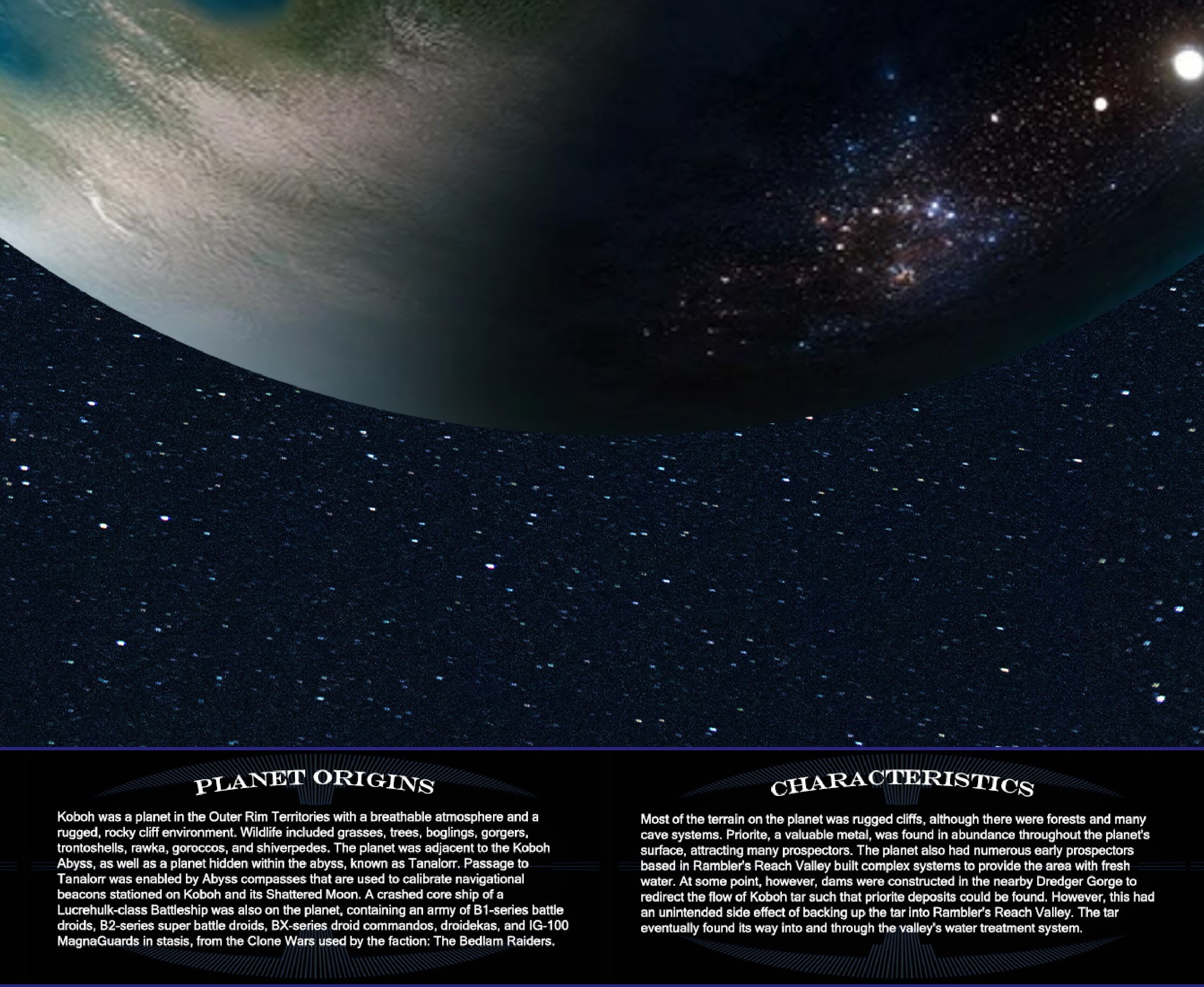 Koboh Infographic Lore Map. High-quality Sci-fi Infographic Sci-fi Map ...