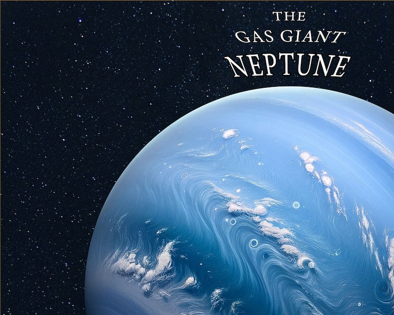 Planet Neptune Infographic Poster. Sci-fi Wall Art Print, High-quality ...