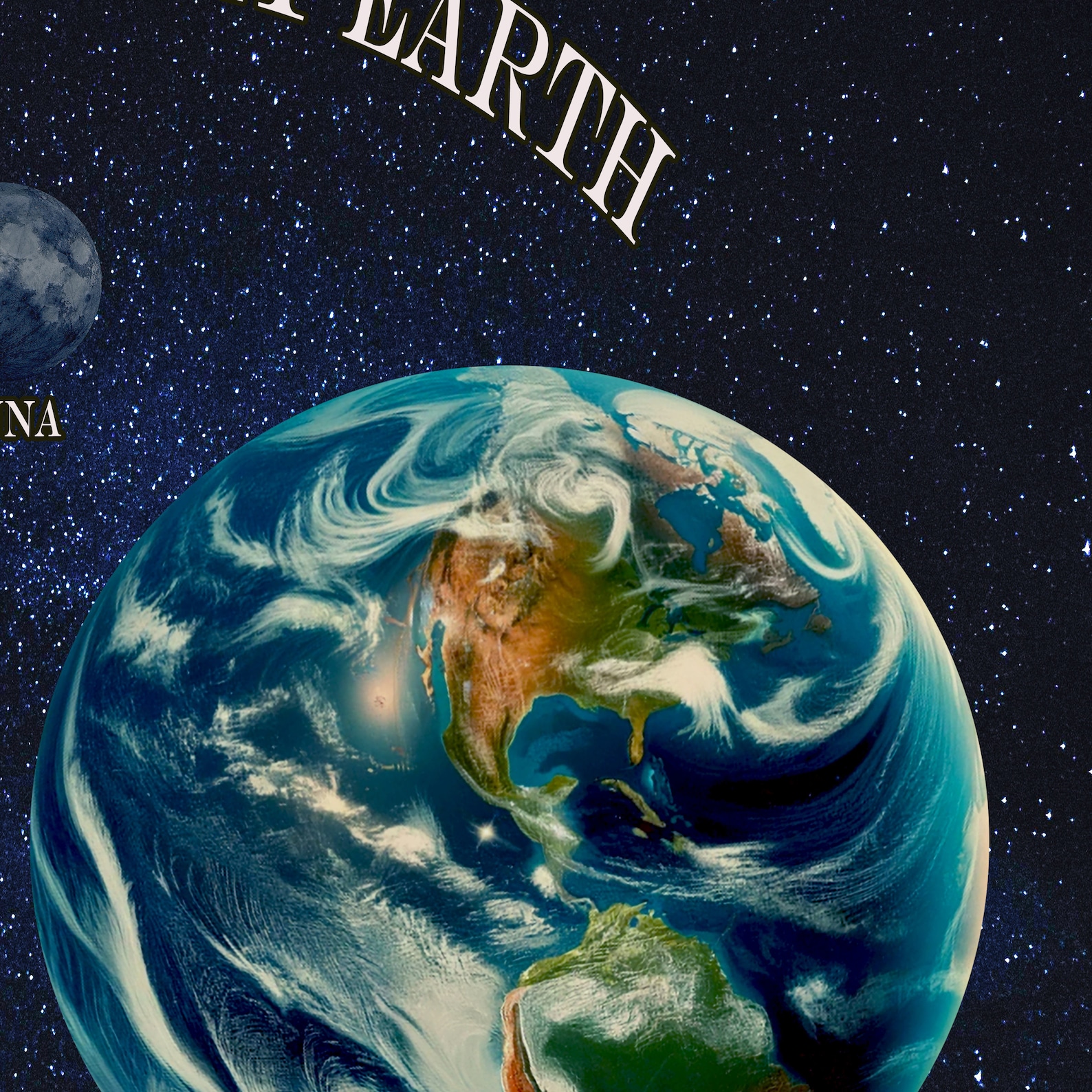 Planet Retro Earth Infographic Poster. Sci-fi Wall Art Print, High ...