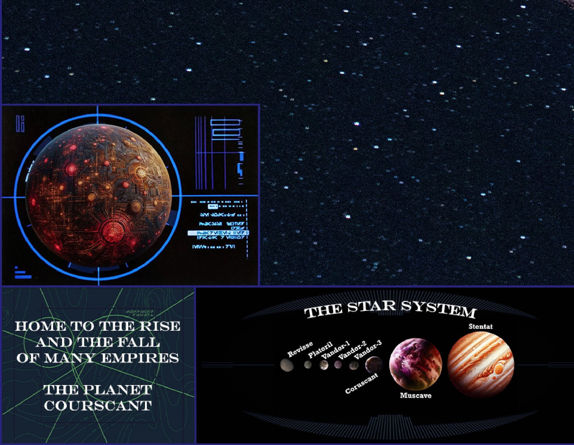 Infographic Lore Map of Coruscant. High-quality Sci-fi Infographic Sci ...