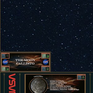 Callisto, Jupiter's Moon Infographic Poster. Sci-fi Wall Art Print ...